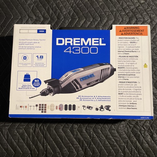 Dremel 4300 Corded Premium Rotary Tool Kit (40 Accessories & 5 ...