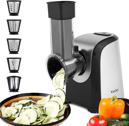 Meykey Râpe électrique pour légumes et fruits 150 W avec 5 accessoires ...