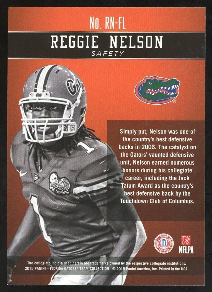 2015 Panini Collegiate Florida Reggie Nelson Honors Insert Gators | eBay