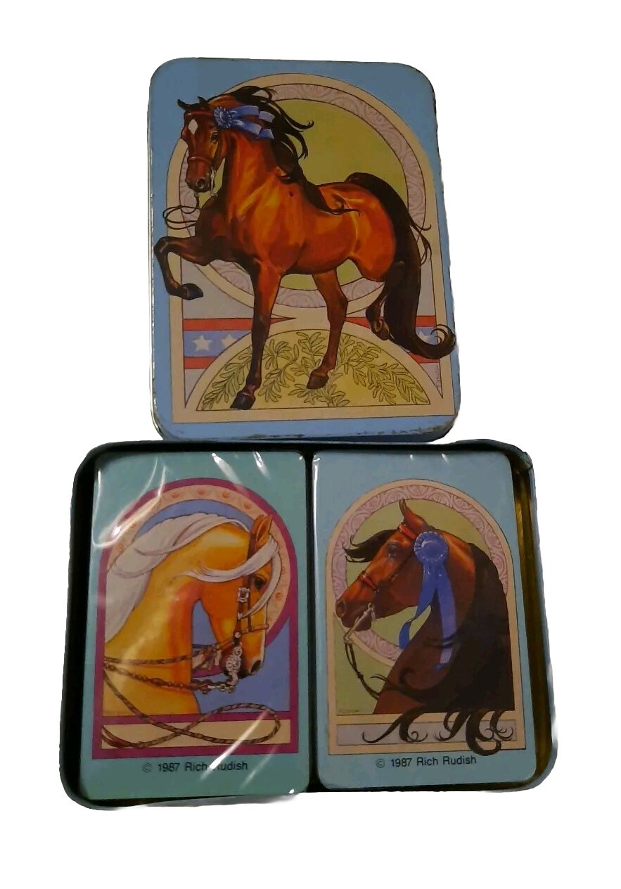1987 RICH RUDISH VTG Double deck Arabian Show Horse Playing Cards In ...