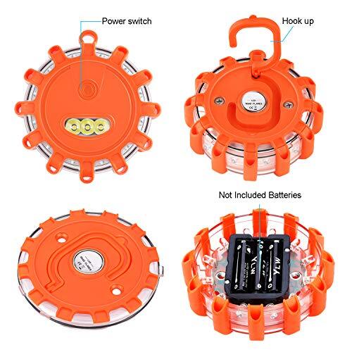 4 Pack LED Road Flares Safety Flashing Warning Light Roadside Emergency ...