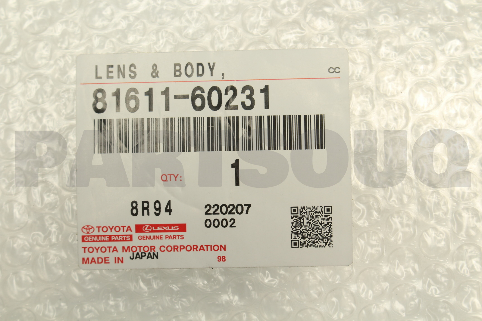 8161160231 Genuine Toyota LENS & BODY, CLEARANCE LAMP, RH 81611-60231 ...