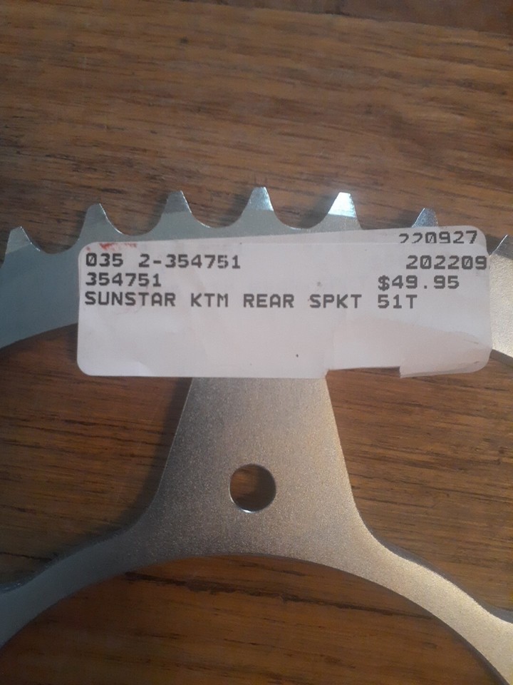 SUNSTAR KTM REAR SPROCKET 51T.NEW | eBay