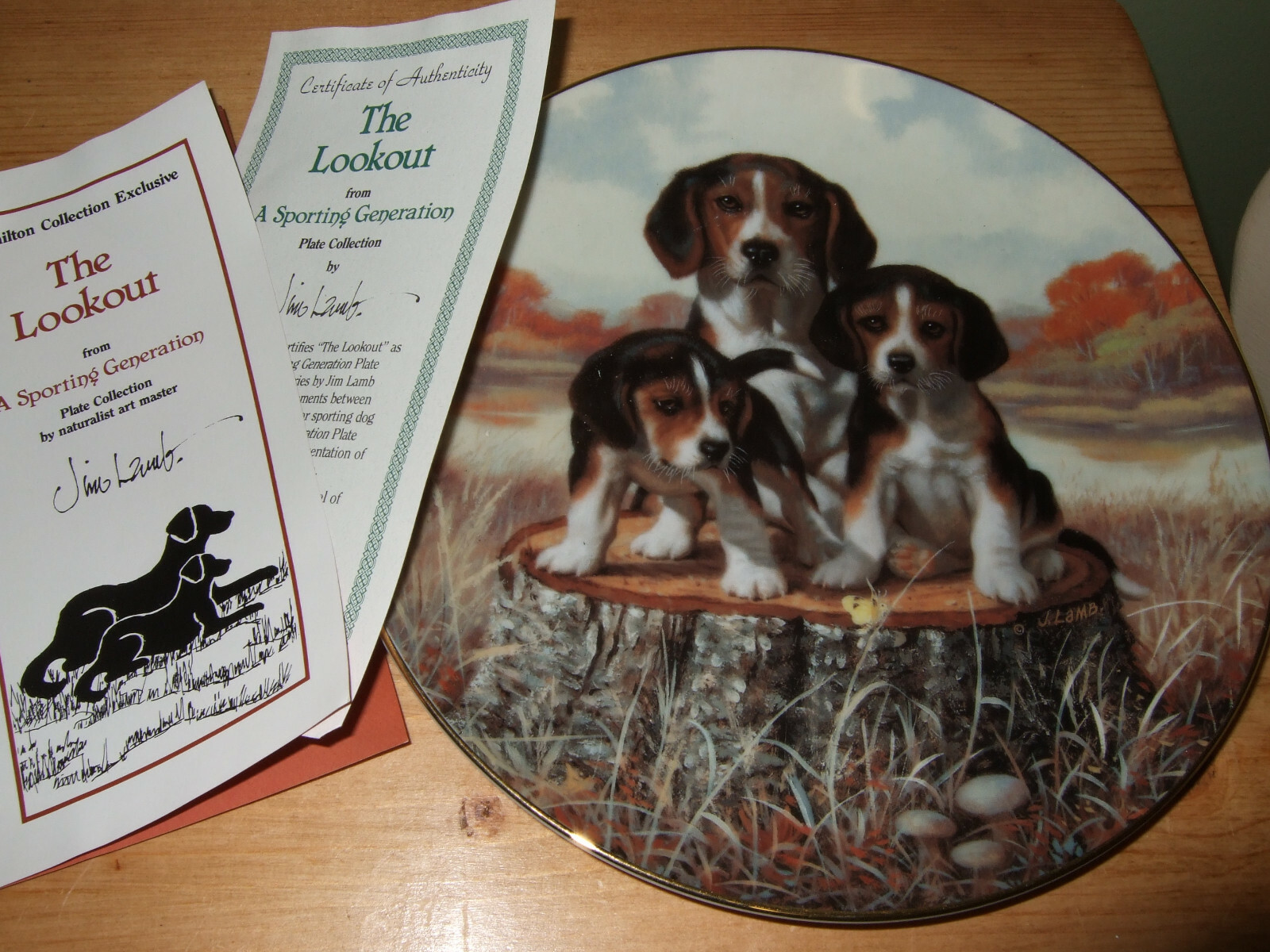 Jim Lamb "The Lookout" Beagles Plate | eBay