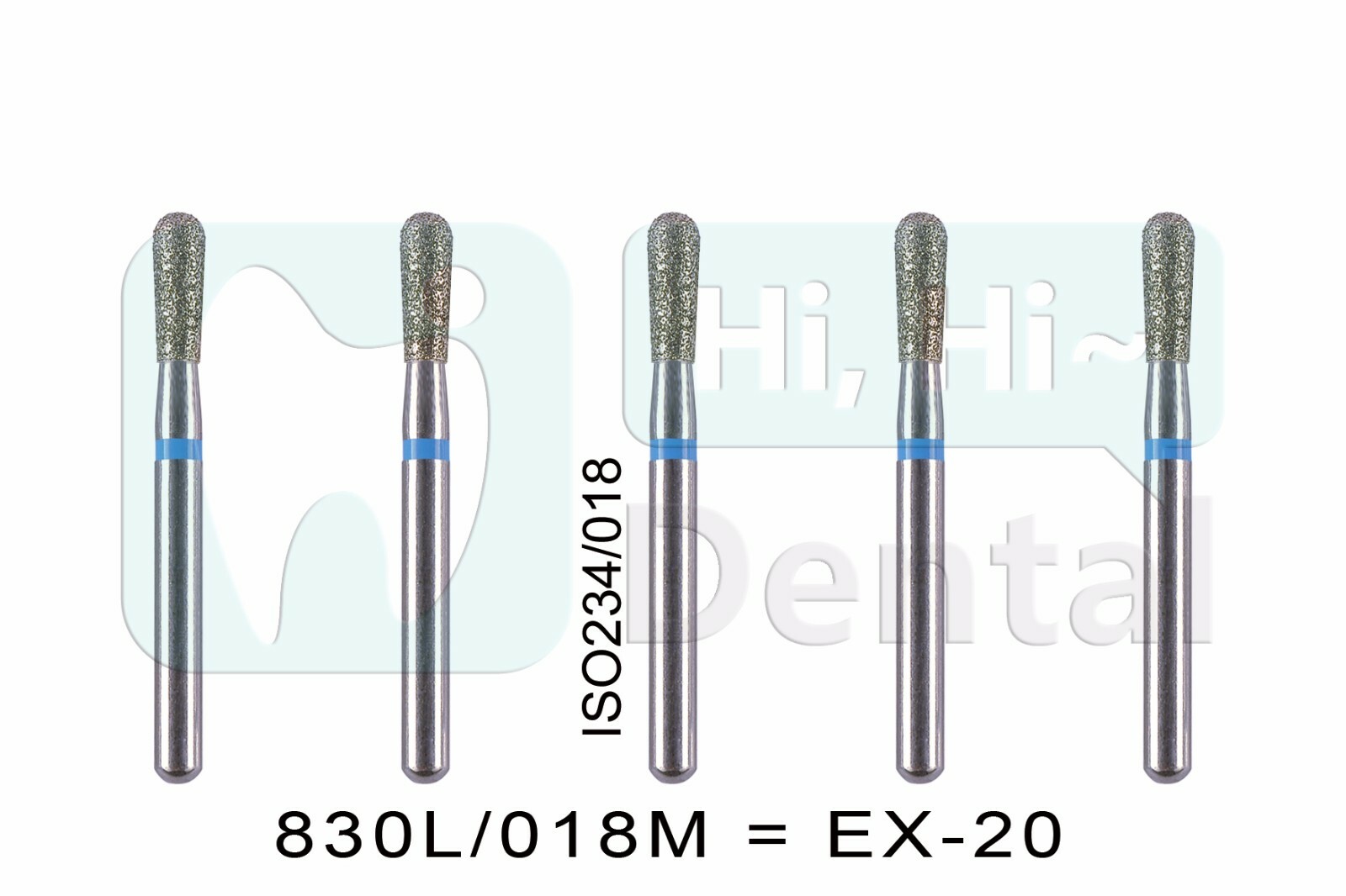 25Pcs Dental Diamond Burs FG Long Pear 830L/018M EX-20 Standard Grit ...