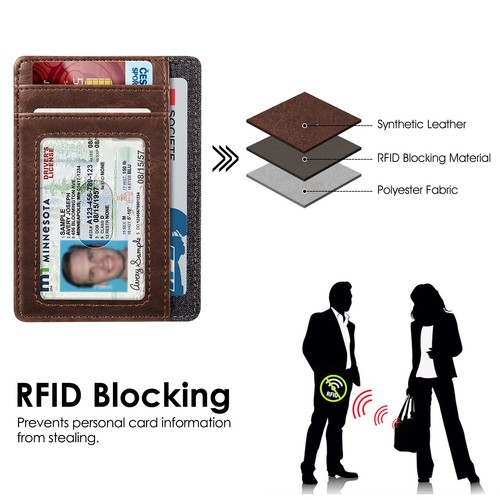 Slim Minimalist Card Wallet RFID Blocking Pocket Credit ID Card Slots ...