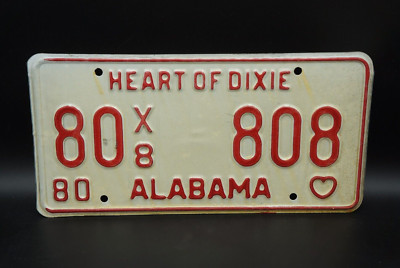 1980 '80 ALABAMA License Plate # 80 808 | eBay