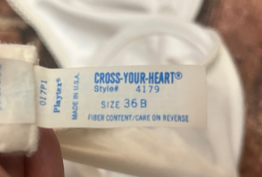 Vintage Playtex Cross Your Heart Bra 4179 White 36B DISCONTINUED NOS ...