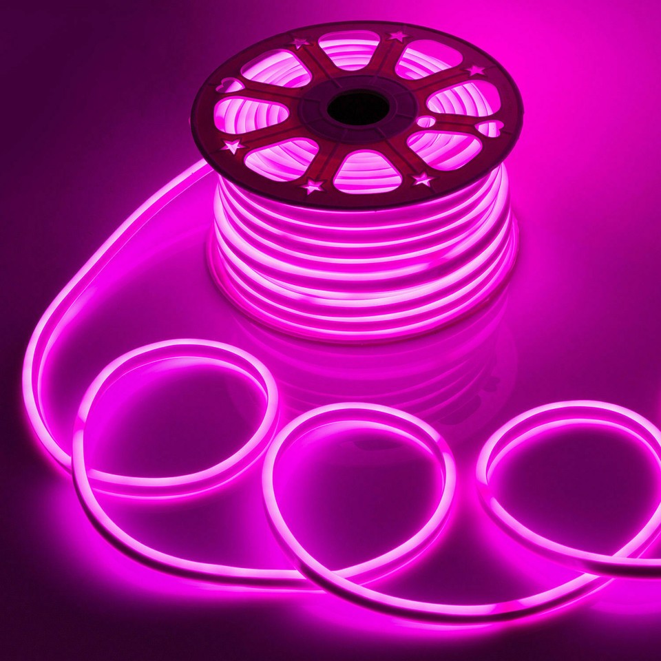 110V LED Flex Neon Rope Lights Strip Party Bar Garden DIY Sign Decor ...