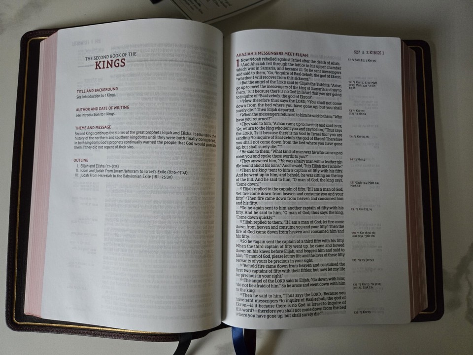 NASB 1995 Single Column Reference Bible Burgundy Goatskin Leather | eBay