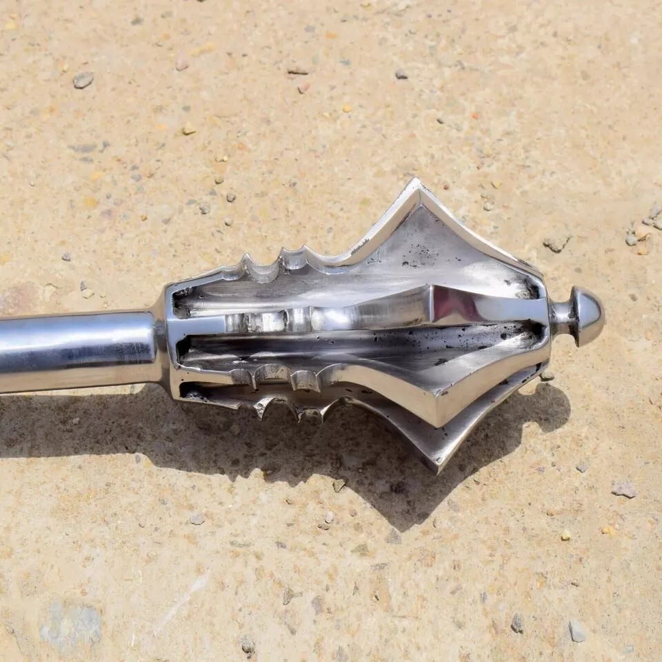 Custom Handmade High Carbon Steel Medieval Flanged Mace Battle Ready W ...