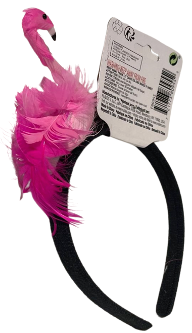 Mini PINK FLAMINGO HEADBAND Zoo Tropical Bird Costume Hat Cap Bopper ...