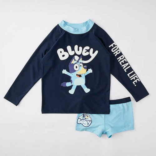 Bluey Rashie Size 1 2 3 4 5 6 Bathers Swimsuit Blue Rash Vest Shorts ...