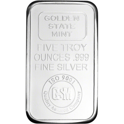 5 oz. Golden State Mint Silver Bar .999 Fine | eBay