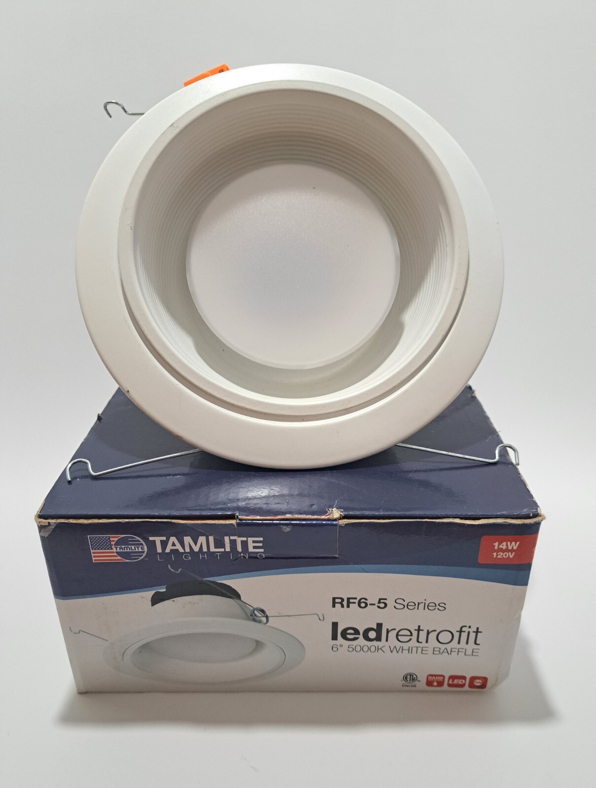Tamlite RF6-5 LED Retrofit 6” 5000k White Baffle Dimmable Damp Location ...