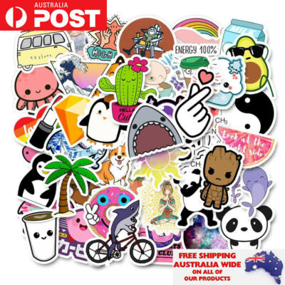 50x VSCO Beach hippie Vibes Cute Sticker Pack Waterproof Graffiti Decal ...