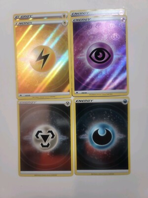Pokemon Textured Energy/Holo Lot NM! Lightning,Psychic,Metal,Darkness ...