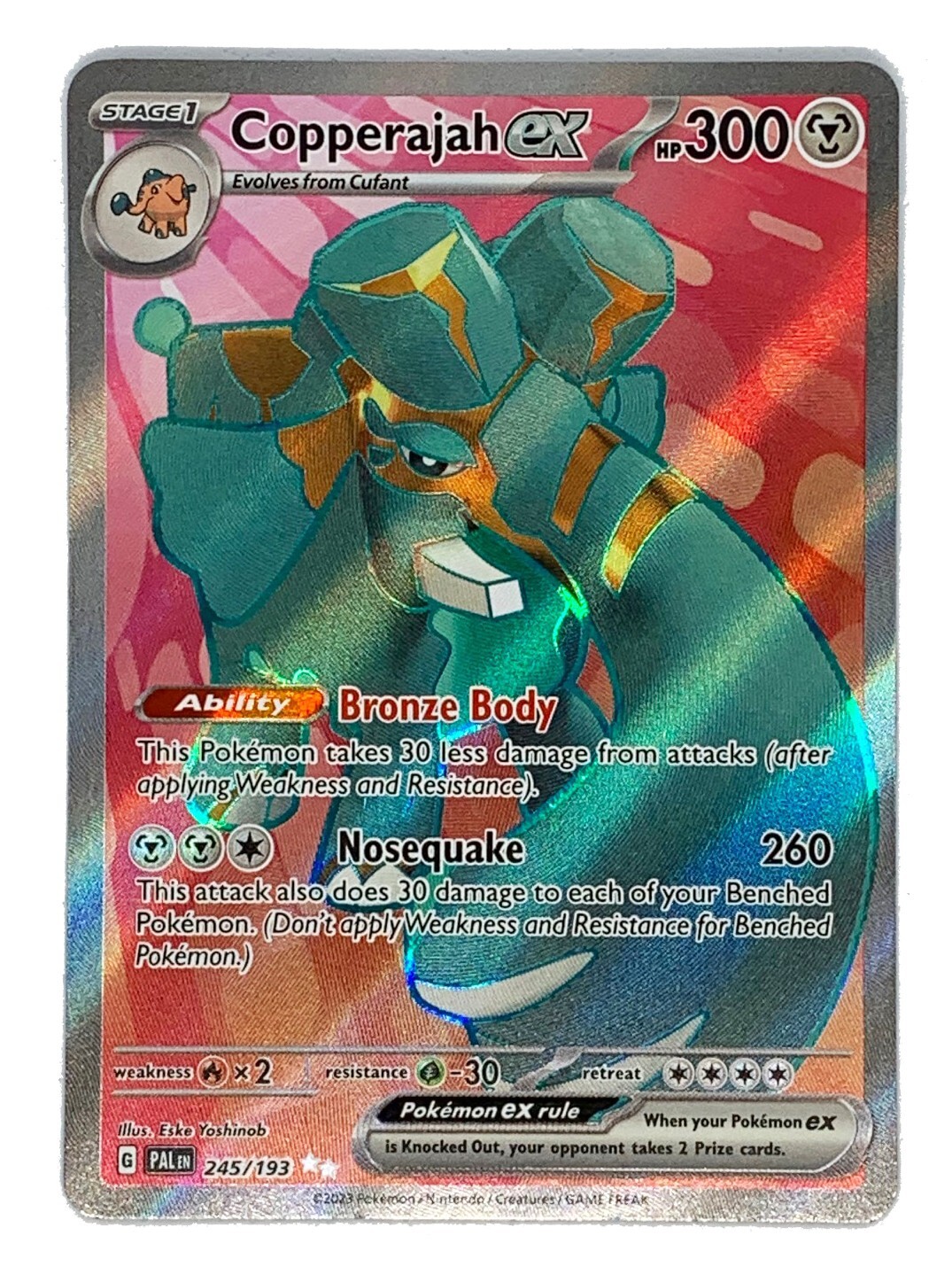 Pokemom - Copperajah EX 245/193 - Paldea Evolved Full Art Ultra Rare ...