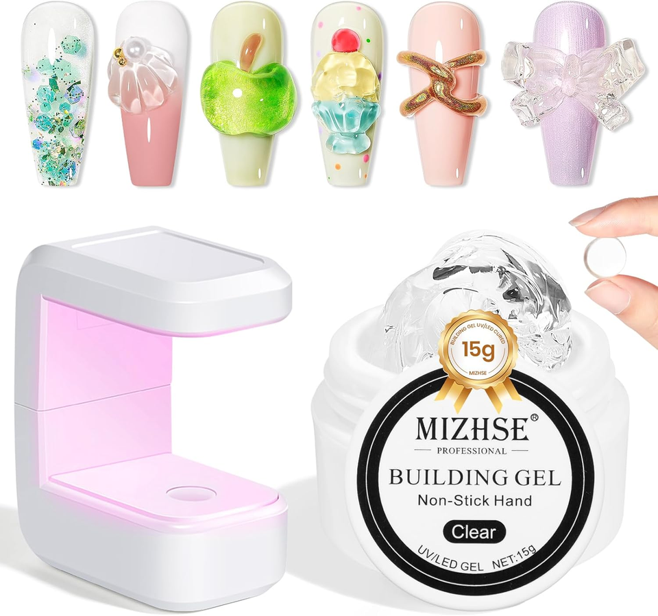 3D Nail Gel : Non-Sticky Solid Builder Gel with U V Lamp, 3D Sculpting Nail Art | eBay Australia