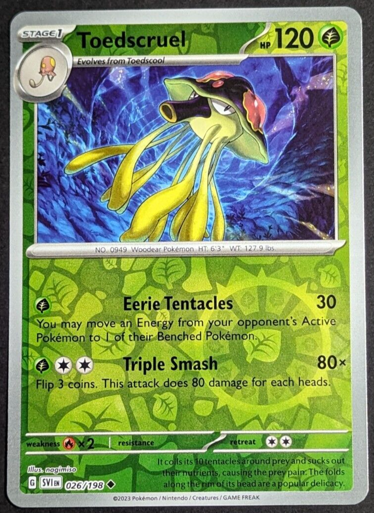 Toedscruel Reverse Holo NM SV1 026/198 Scarlet & Violet Pokemon Card | eBay
