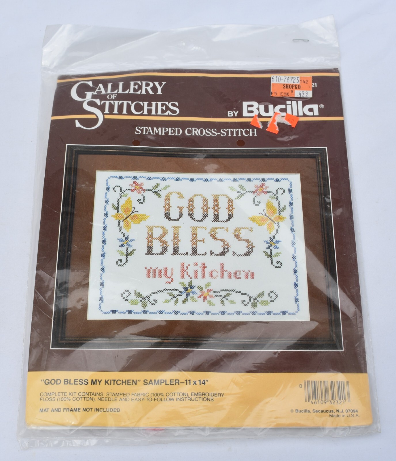 Bucilla - Stamped Cross-Stitch - GOD BLESS MY KITCHEN - 32321 | eBay
