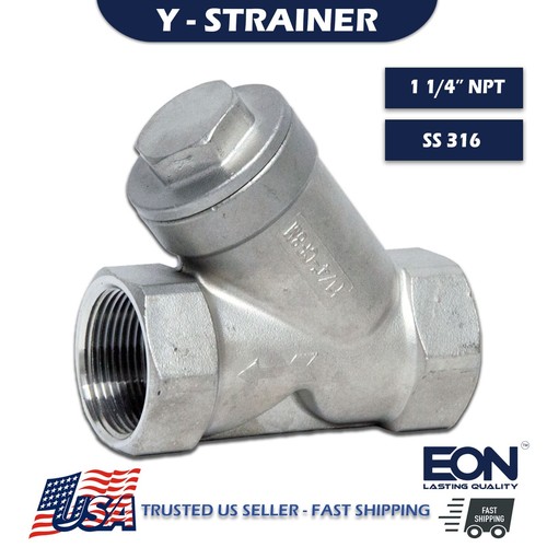 1-1/4" inch Y-Strainer Wye-Strainer Stainless Steel 316 Female NPT ...