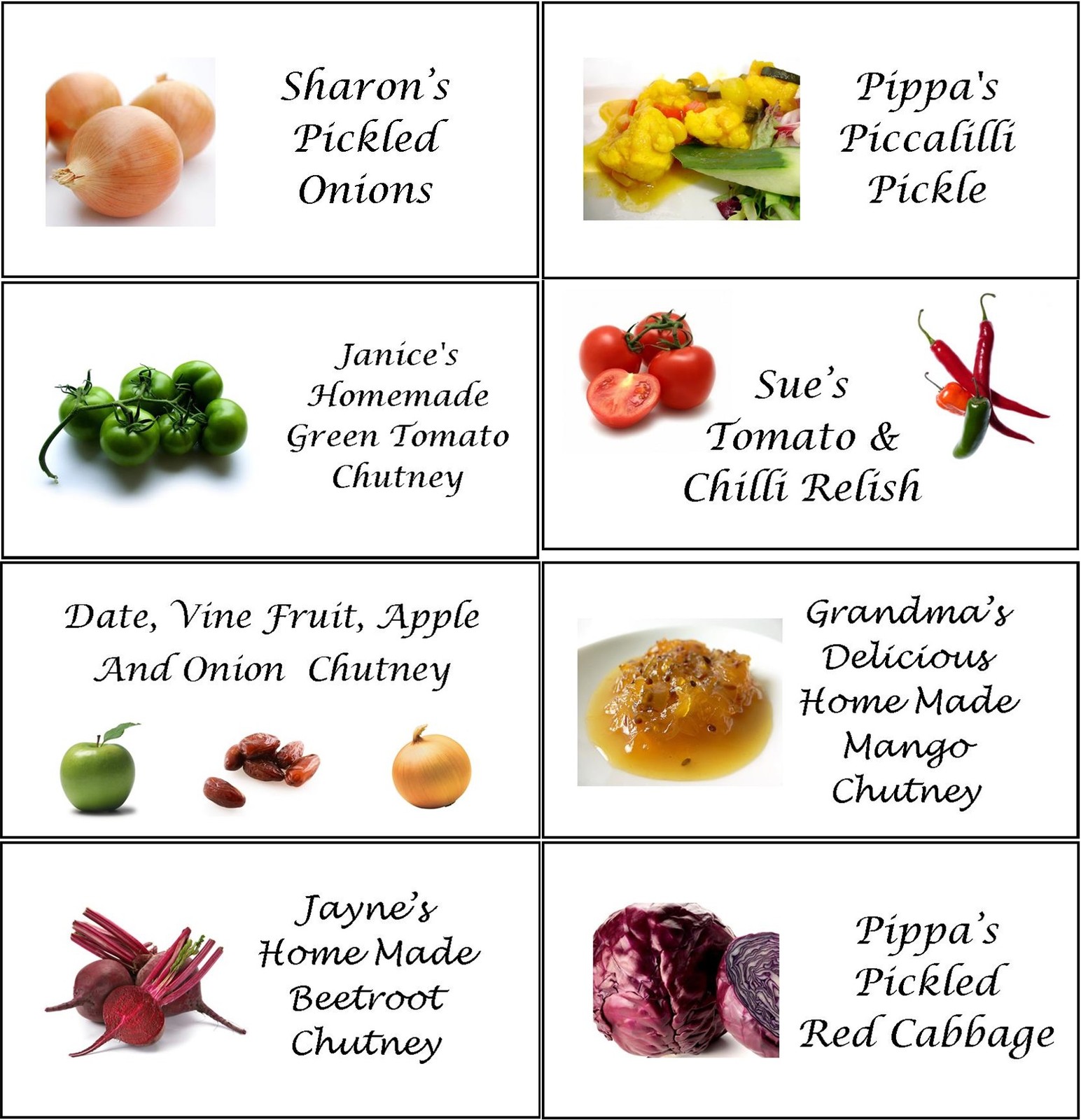 SMALL PERSONALISED PICKLE / CHUTNEY / RELISH JAR/POT PRESERVE LABELS ...