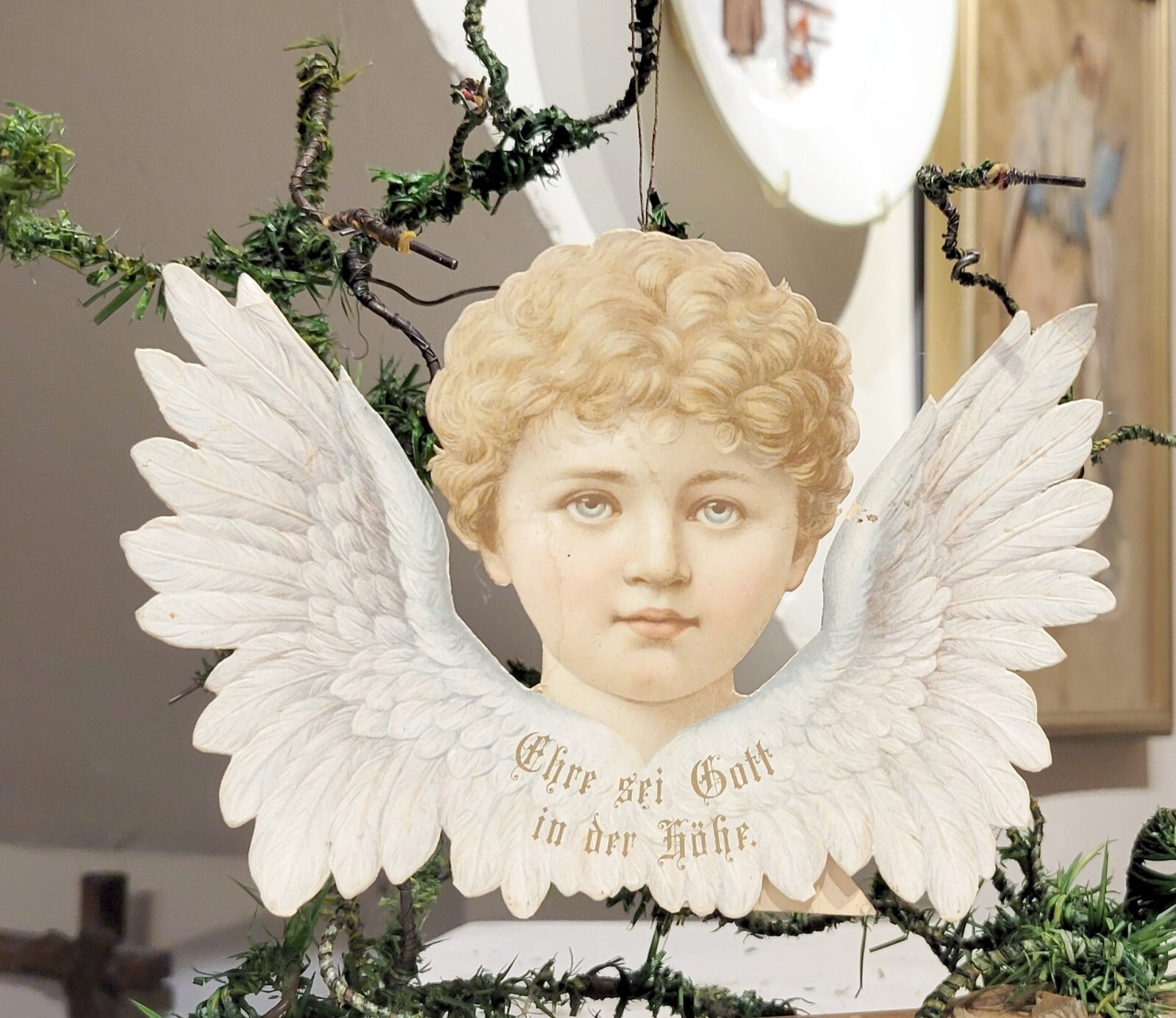 Late 1890s Angel with Wings. Heavy Stock. German Ornament. Stands Alone ...