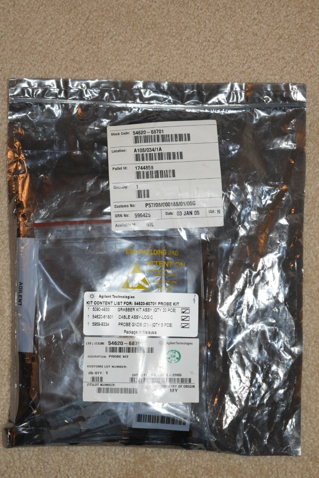 Agilent MSO7054A Oscilloscope Digital Probe Kit - 54620-68701 for sale ...