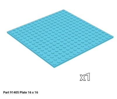 NEW LEGO Part x1 MEDIUM AZURE Baseplate 16x16 studs 5"x5" 91405 Friends ...