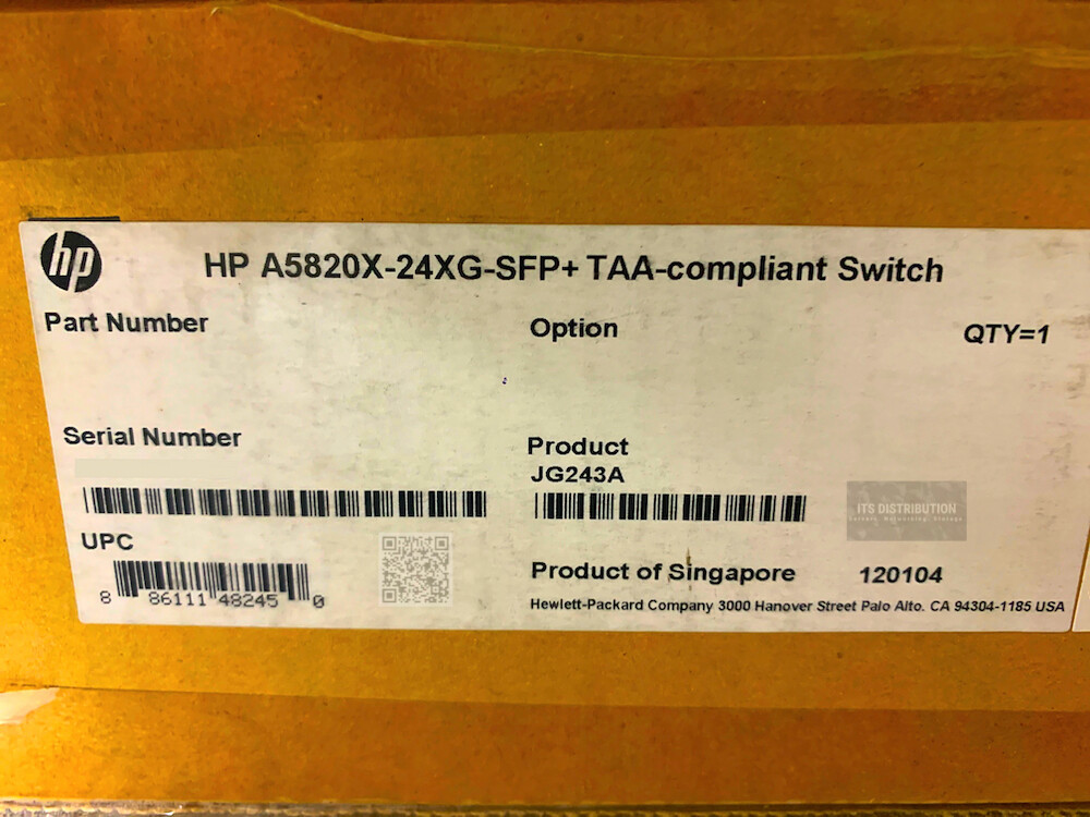 JG243A I Open Box HP 5820X-24XG-SFP+ TAA-Compliant Switch | eBay