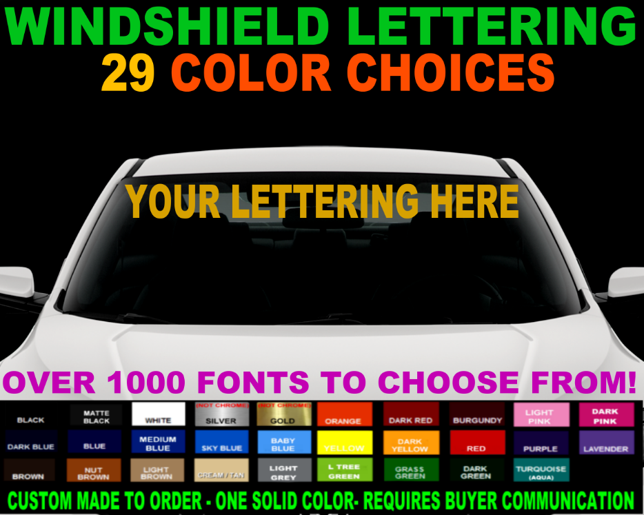 Custom Front Windshield Decals
