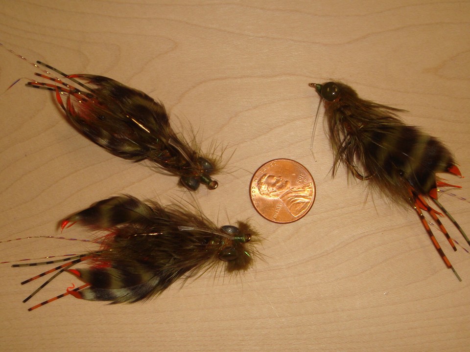 FLY FISHING FLIES - Olive WHITLOCK'S NEARNUFF CRAYFISH Streamers size ...