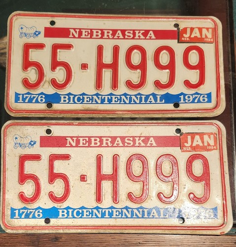 1984 Nebraska License Plate pair 55-H999 | eBay