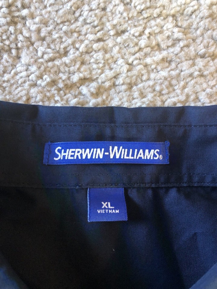 Sherwin Williams Distress Employee Uniform Button Down Short Sleeve ...
