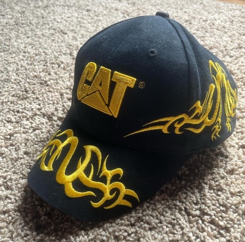 cat caterpillar hat Y2K Flame Tribal Black And Yellow Vintage | eBay