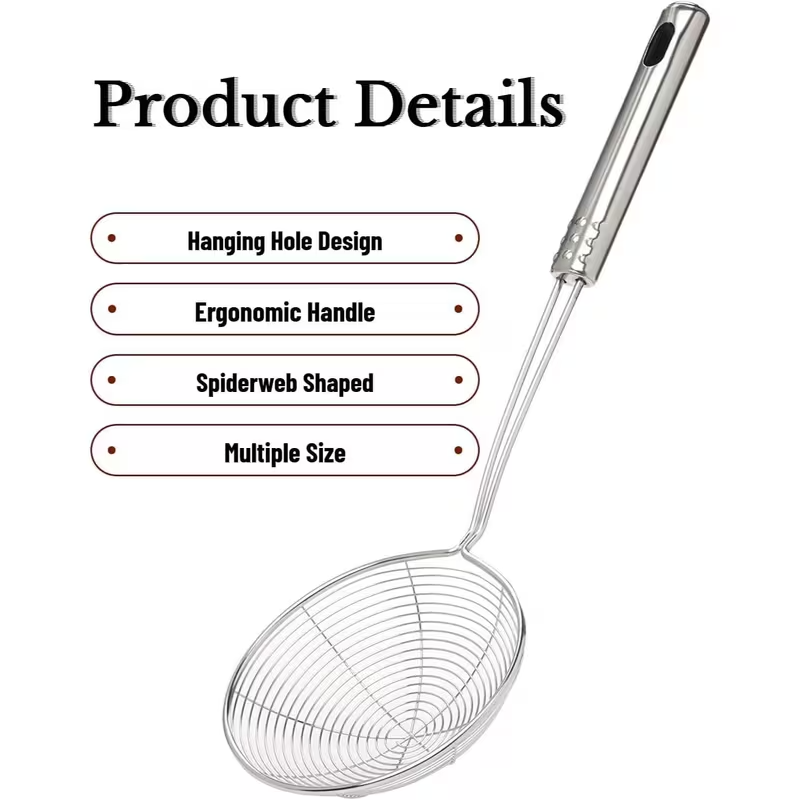 3pcs-Spider Strainer Set of Strainer Ladle Stainless Steel Wire Skimmer ...