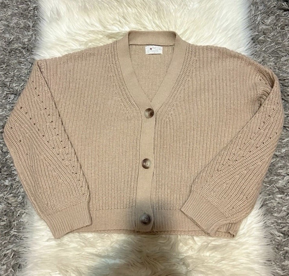 Light Brown Knit Cardigan Size:M fit S | eBay
