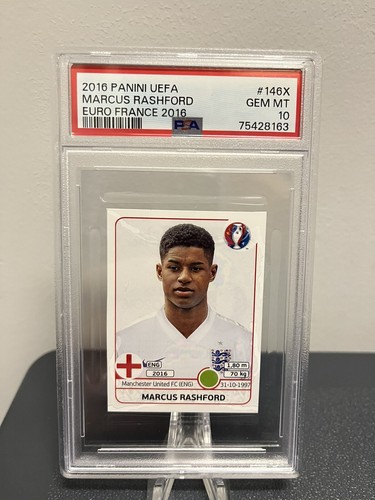 2016 Panini UEFA Euro France Sticker #146x Marcus Rashford Rookie PSA ...