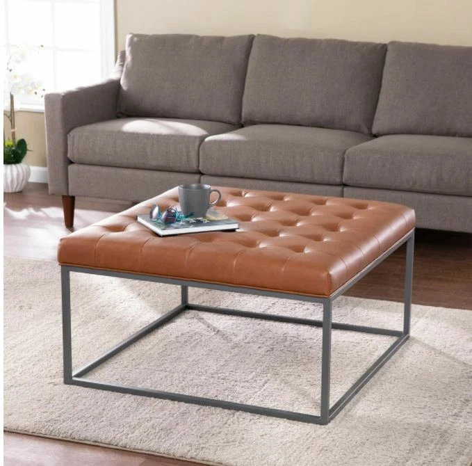 Square Ottoman Coffee Table Leather