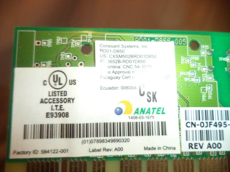 Anatel 1408-03-1675 RD01-D850 56k PCI Modem/Fax Card w/ Full Height ...