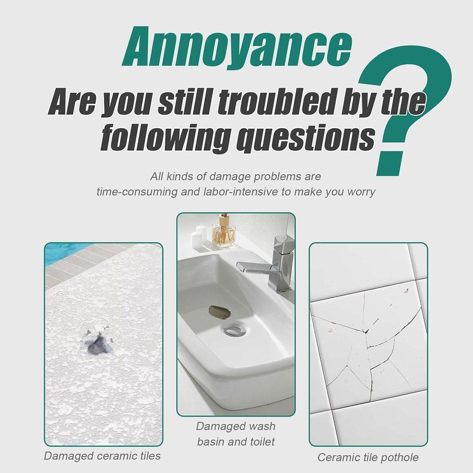 Ceramic Tile Repair Paste Kit Quick Drying For Ceramic Toilet Stone Tub ...