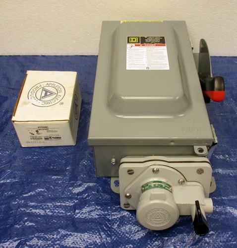 Square D 30A HU361AWA Safety Switch Includes Appleton ACP3034BC Plug ...