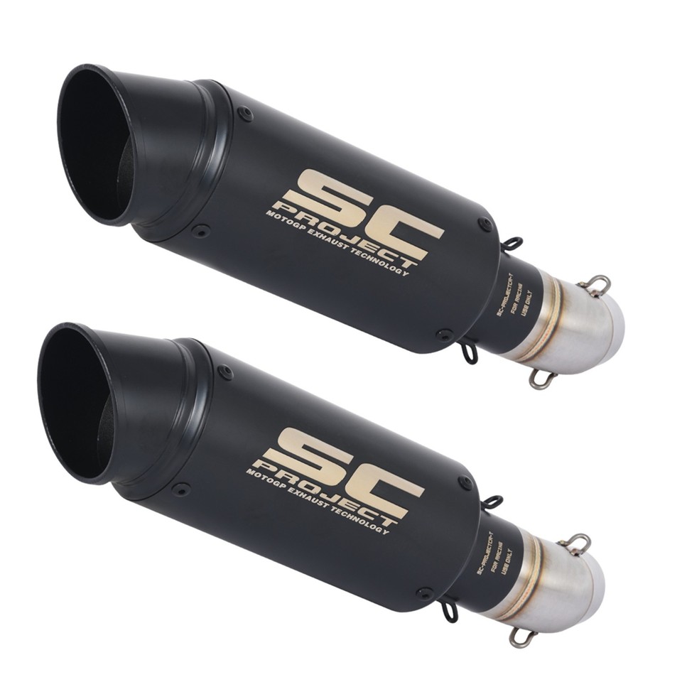 For Ducati Monster 796 696 695 795 1100 Black Exhaust Mid Pipe Muffler ...