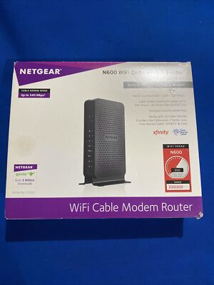 Netgear C3700 N600 WiFi Cable Modem Router XFINITY Spectrum Cox Time ...