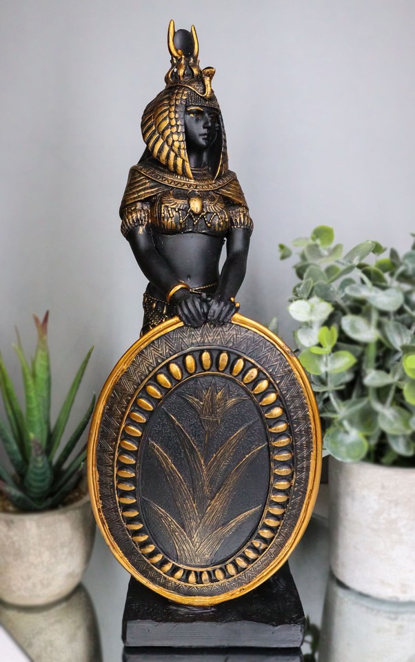 Ancient Egyptian Decorative Legendary Goddess Isis With Shield Figurine ...
