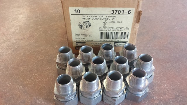 Raco 3702-6 Cord Connector 1/2 in Hub .500 - .600 for sale online | eBay