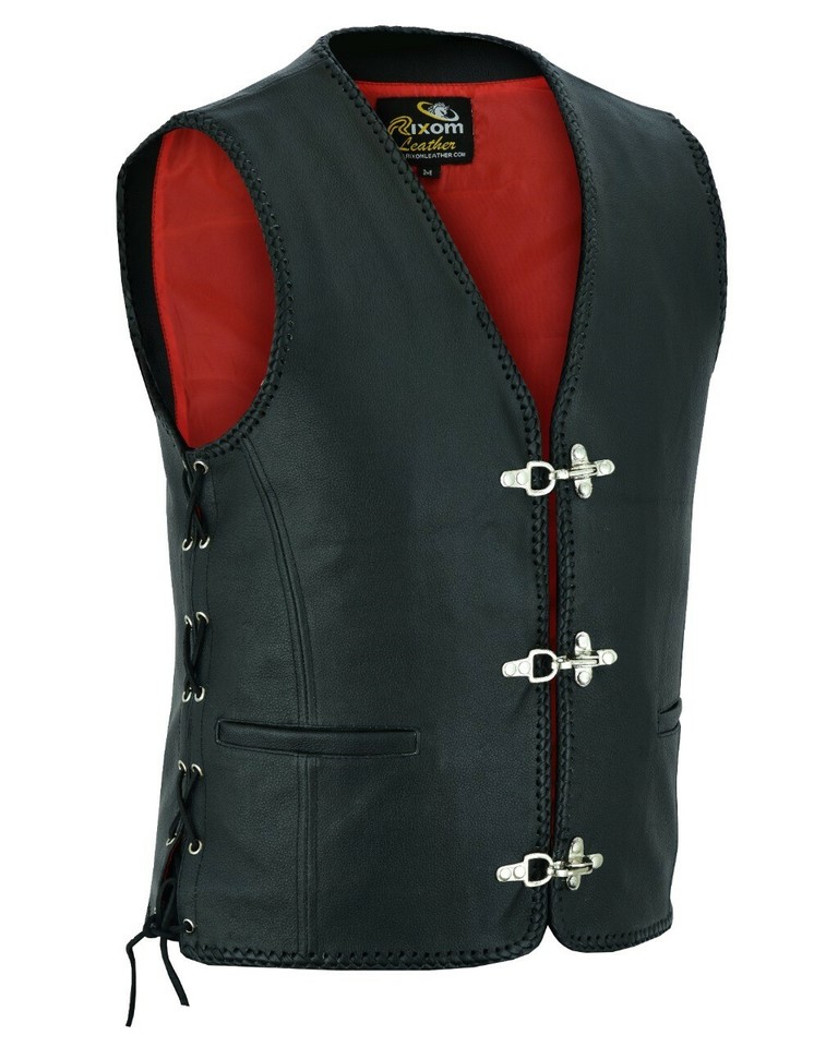 Biker Leather Waistcoat Men's Cut Motorcycle Black Various Club Bikers ...