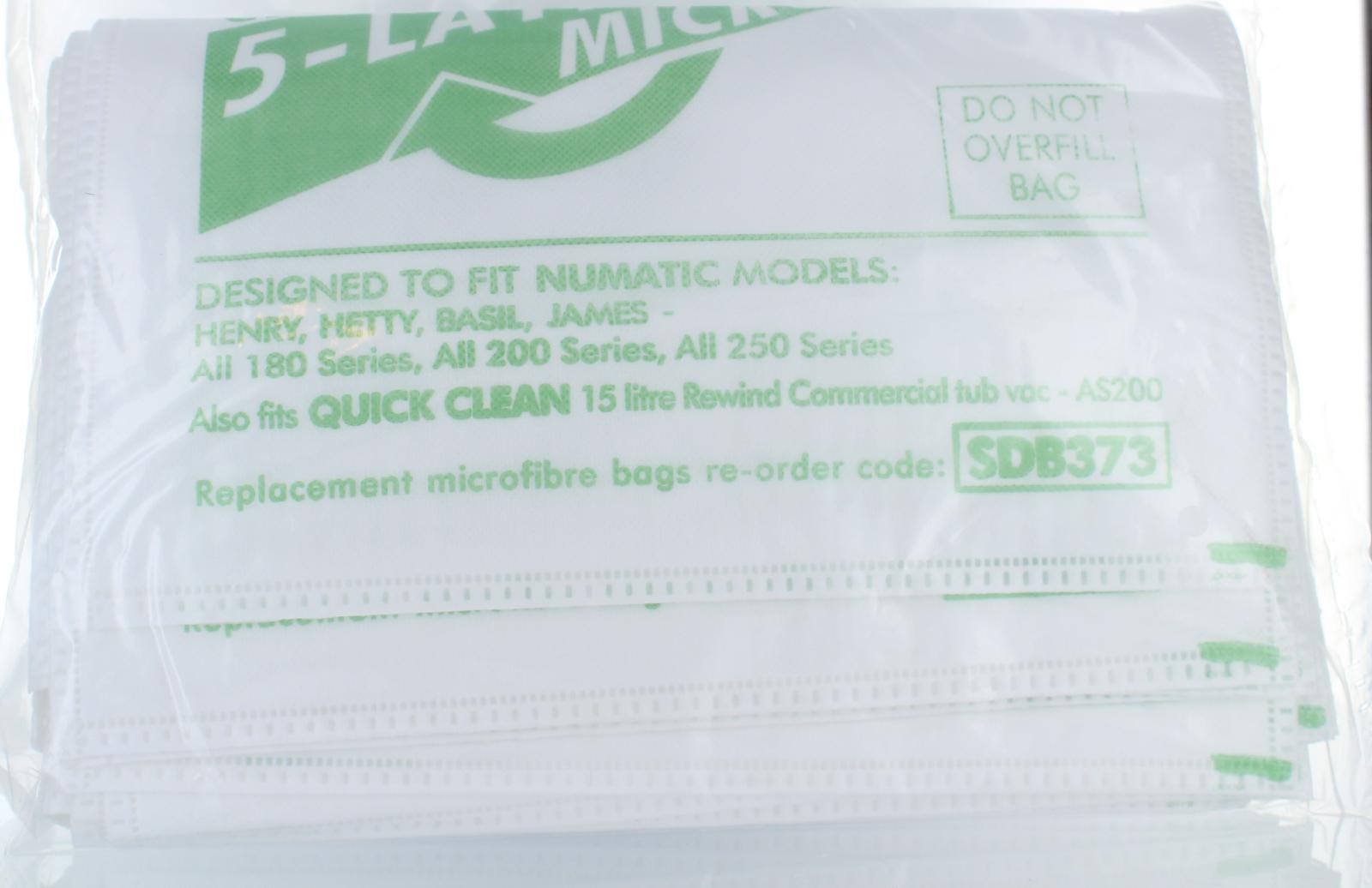 Pack of 10 Numatic Henry/Hetty/Basil/James Hoover Dust Bags 5 Layer ...