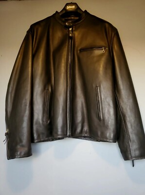 Schott NYC Cowhide Leather CUSTOM MADE Rare Racer Jacket MADE IN USA ...